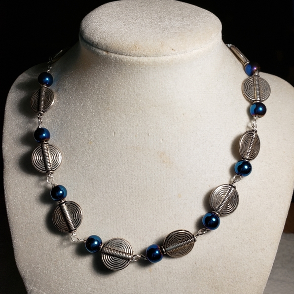 Jewelry | Metal And Blue Neon Jewelry Set | Poshmark